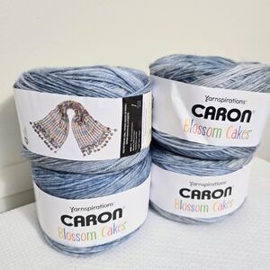 Yarnspirations | Office | Caron Blossom Cakes Yarn Denim Daze Blue ...